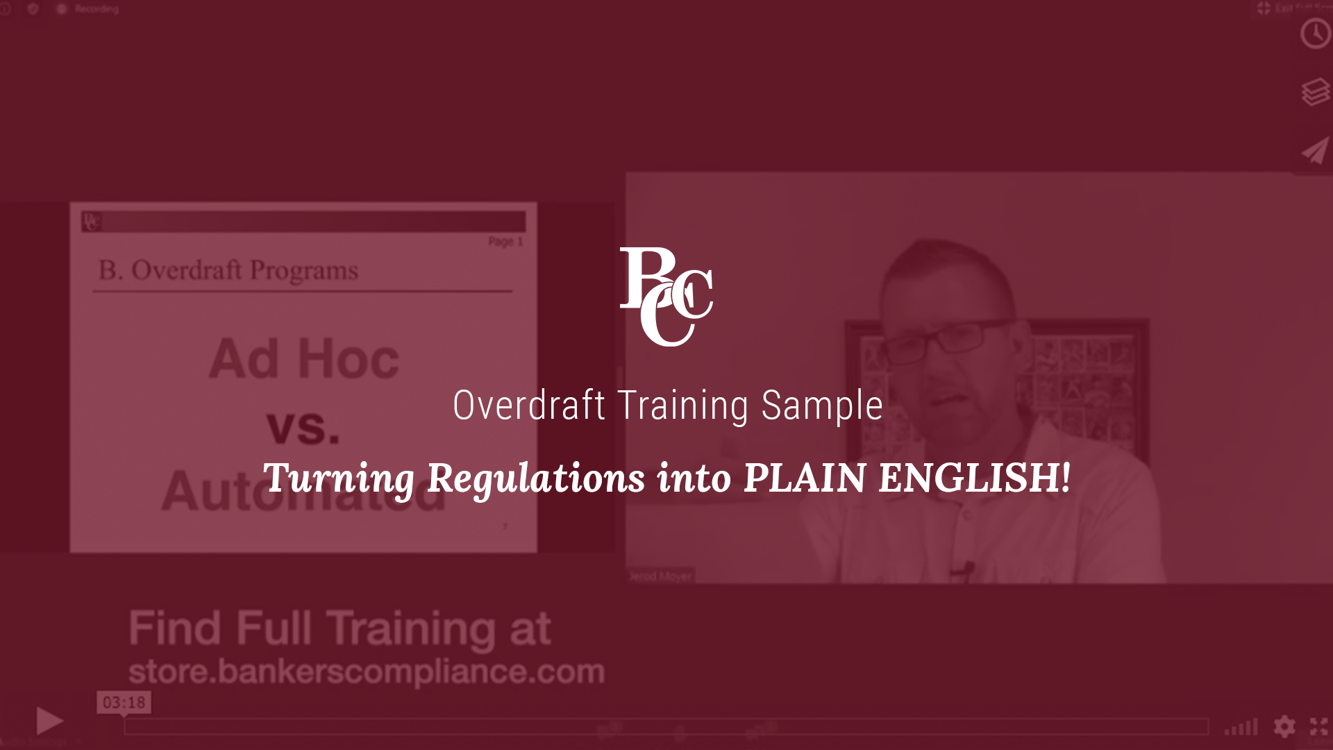 Online Bankers Training - Overdraft Training Sample