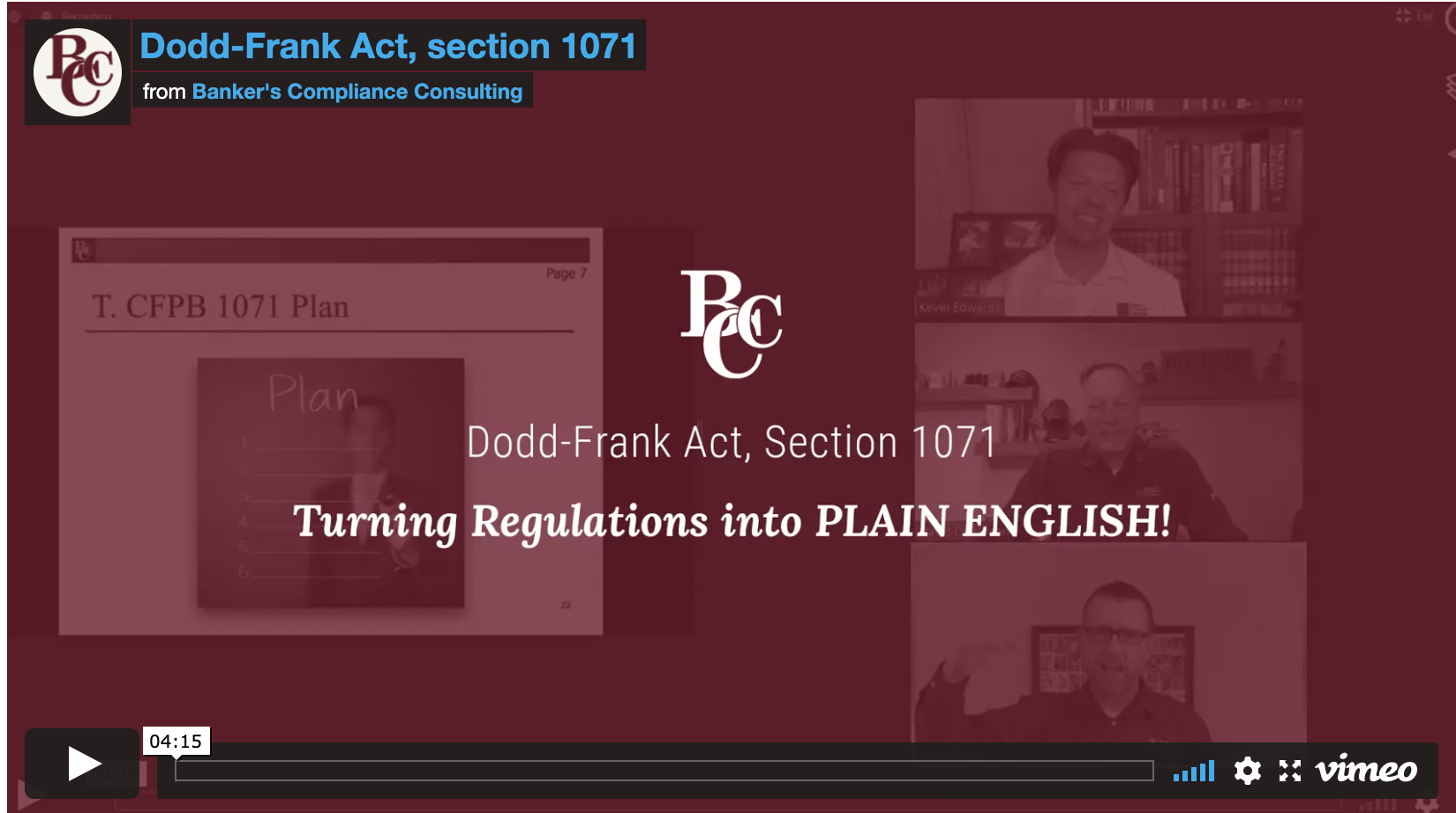 Online Bankers Training - Dodd-Frank Act, Section 1071