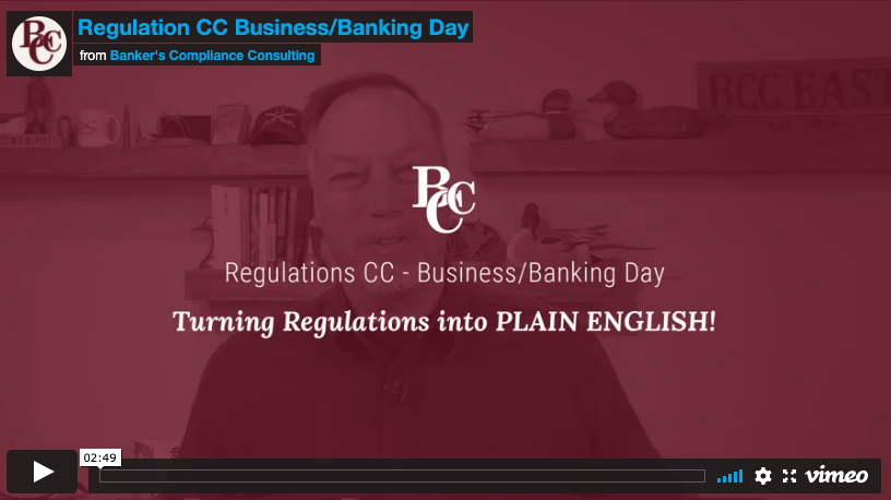 Online Bankers Training - Regulation CC Confusion