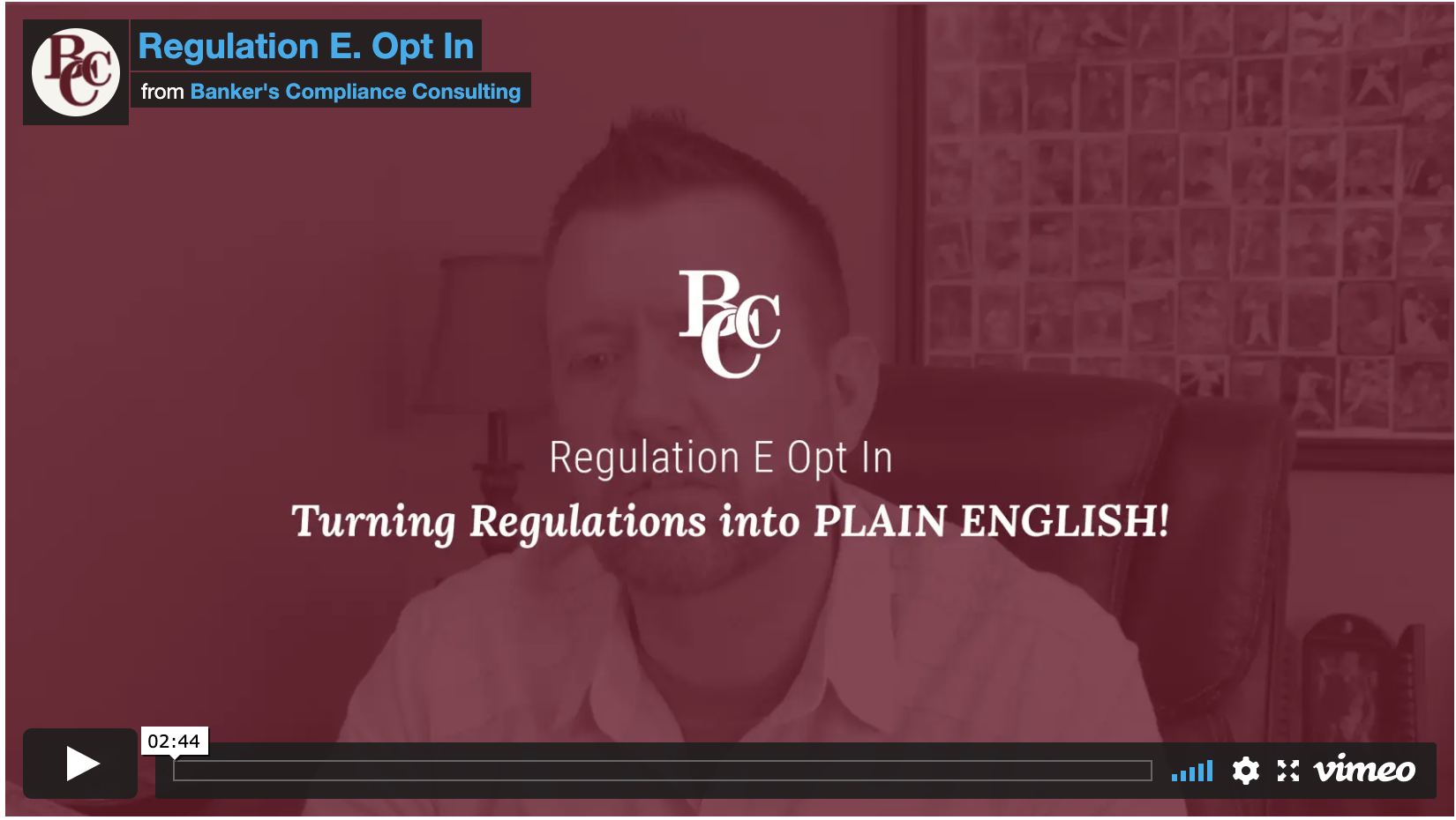 Online Bankers Training - Regulation E Overdraft Opt-In